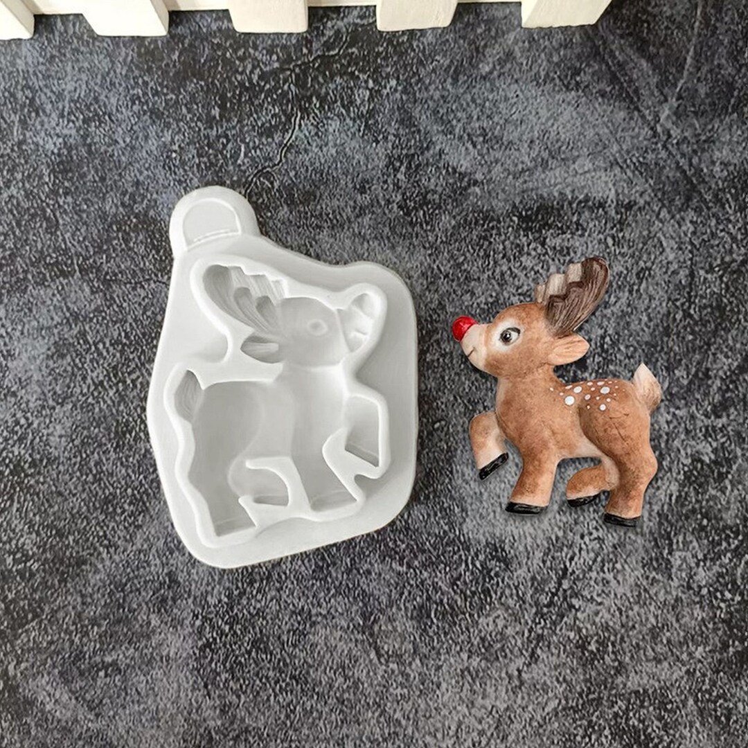 Christmas Theme Sika Deer Silicon Mold Flexible Silicone Mould , Resin ...