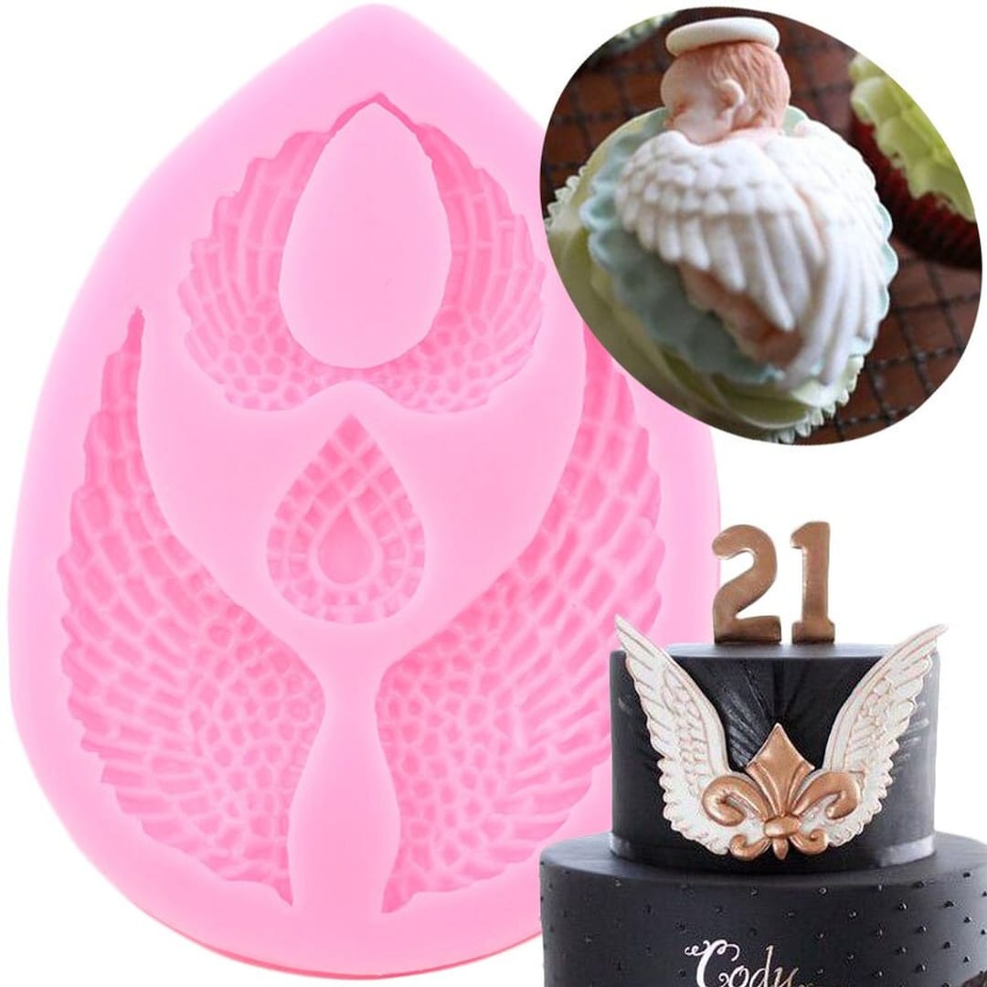 Angel Wings Silicone Fondant Molds for Cake Decoration Cupcake Topper Candy Polymer Clay Gum ...