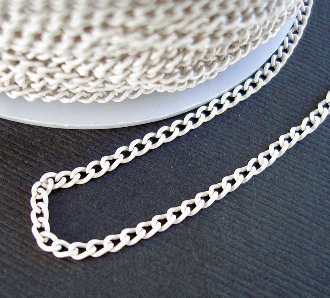 White Electroplated Twist Curbe Chain Colored Chain-15 Ft. - Etsy