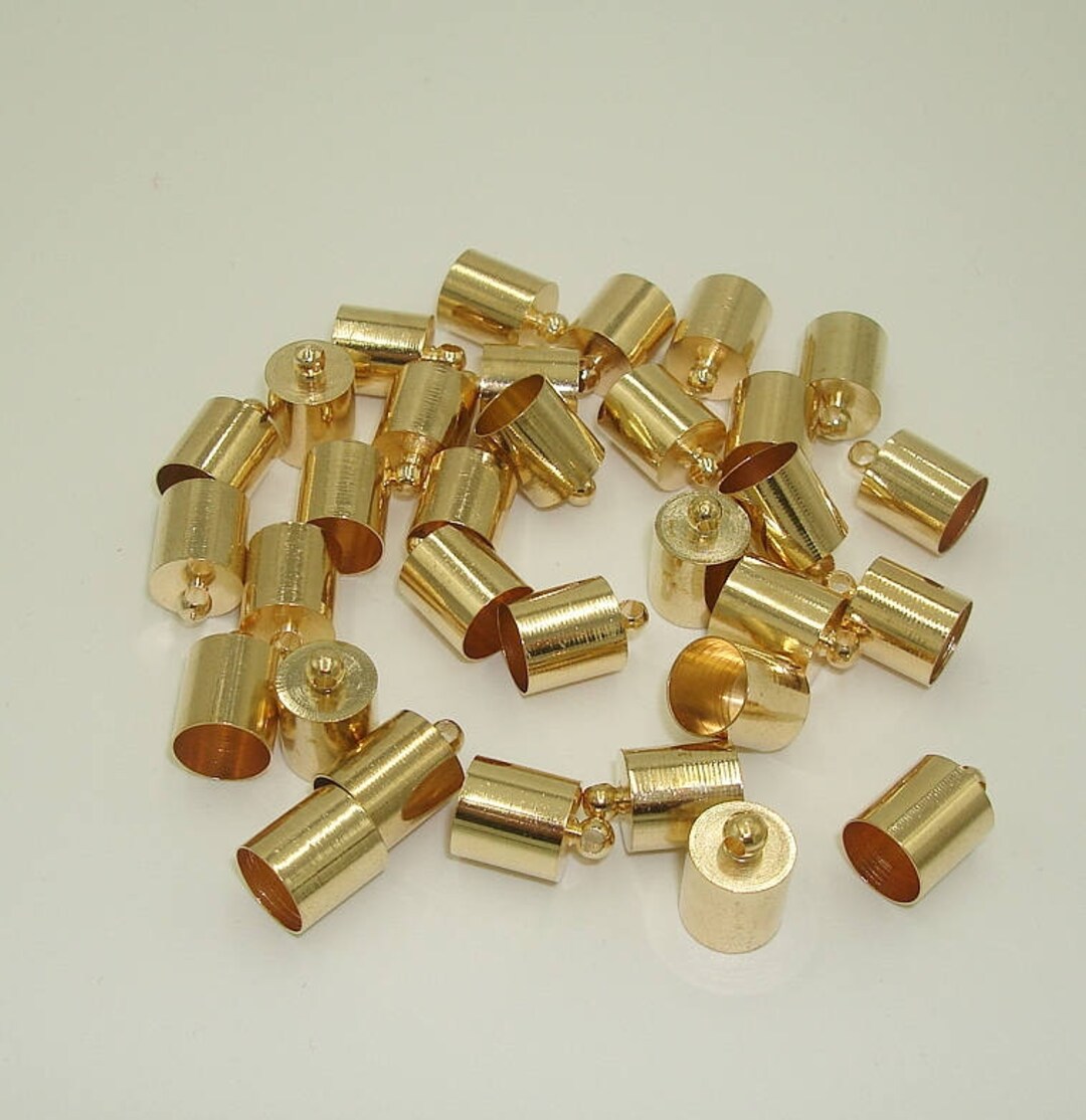 Light Gold Plated Brass End Cap-cord End-connector-12x8mm. - Etsy
