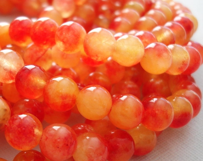 Natural Two Tones Orange Jade Beads 8mm 14 Inch Strand. - Etsy
