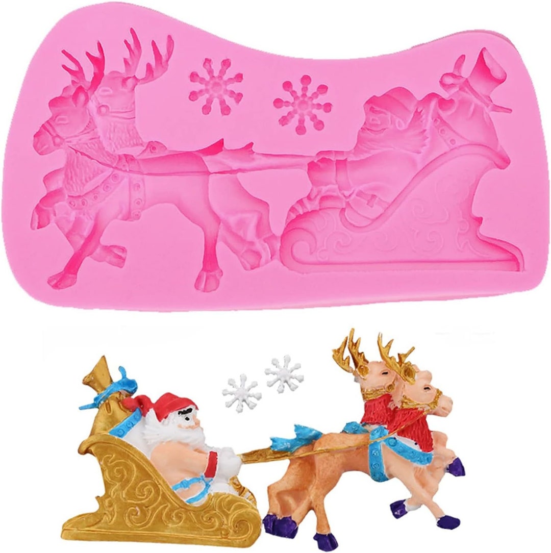 Christmas Theme Food Grade Silicone Molds,reindeer Santa Claus Fondant ...