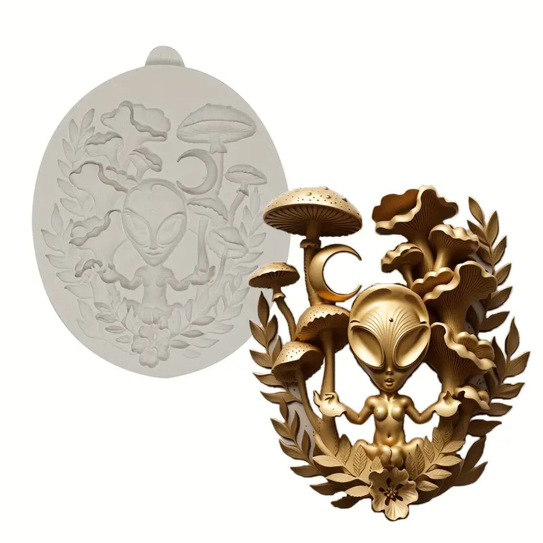 Alien and Mushroom Silicone Mold Fondant Mould Cake Decorating Tool for ...