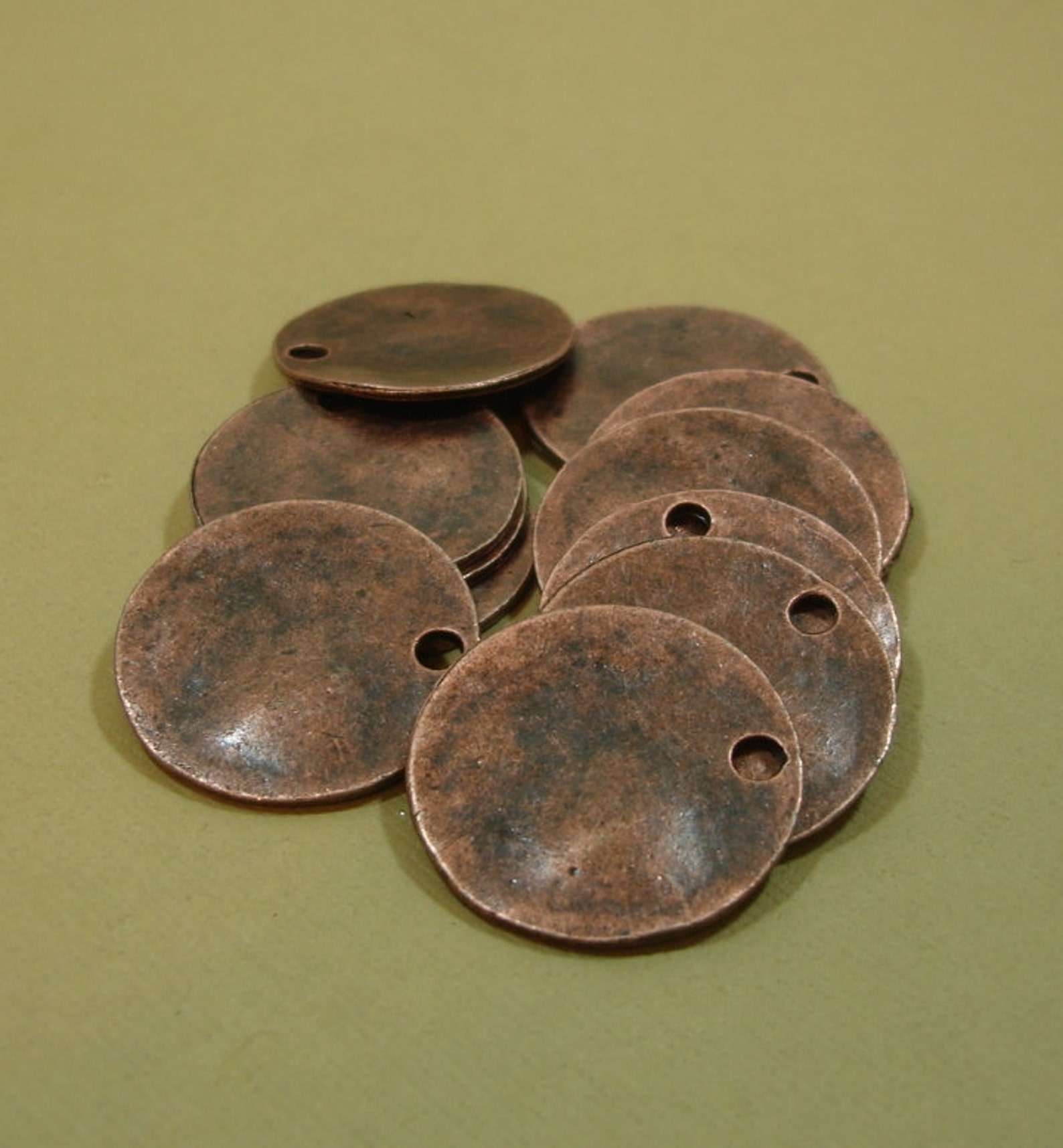 10 Pcs Antiqued Copper Plated Wavy Disc Stamping Blanks - Etsy