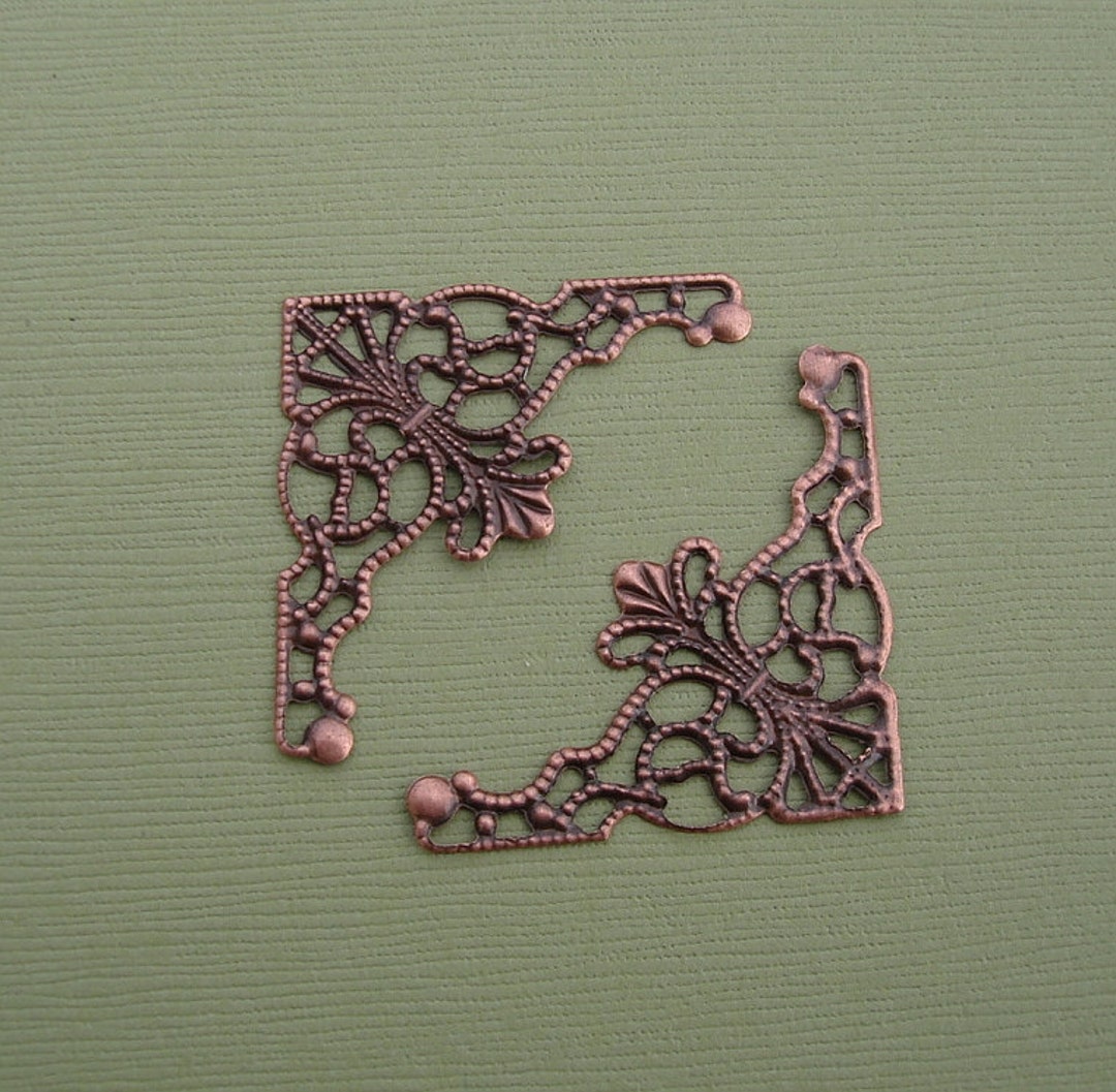 Filigree Triangle Wraps Stamping Antique Copper 35x35mm 10 Pcs. - Etsy