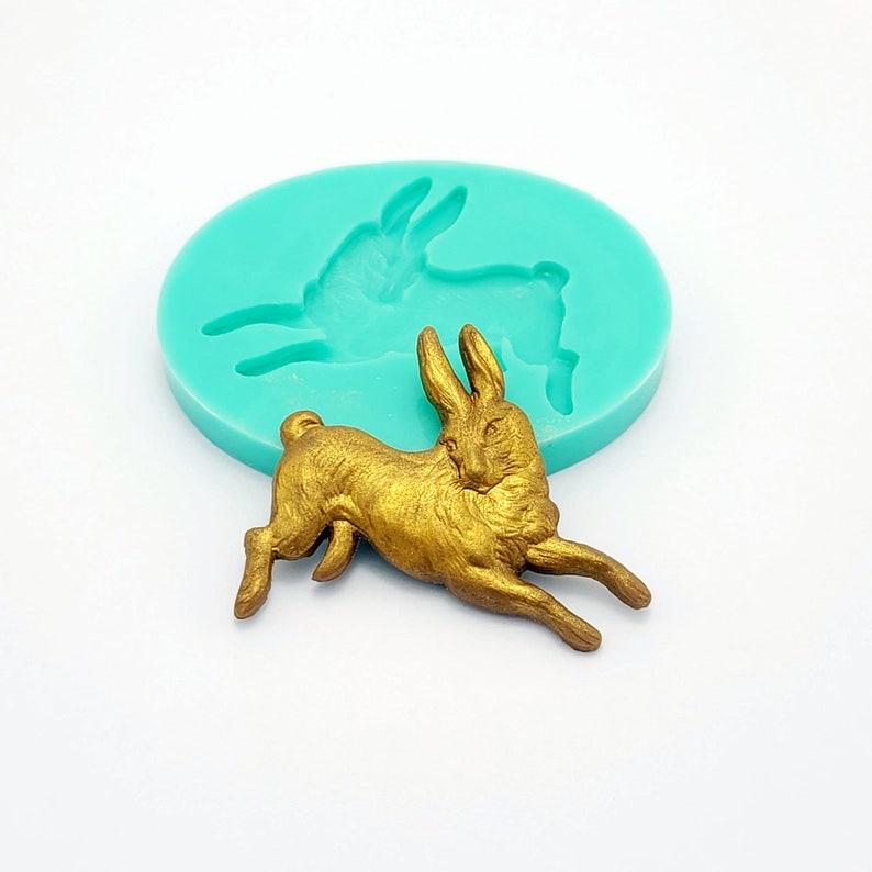Silicone Mold Running Rabbit Flexible for Crafts, Jewelry, Resin ...
