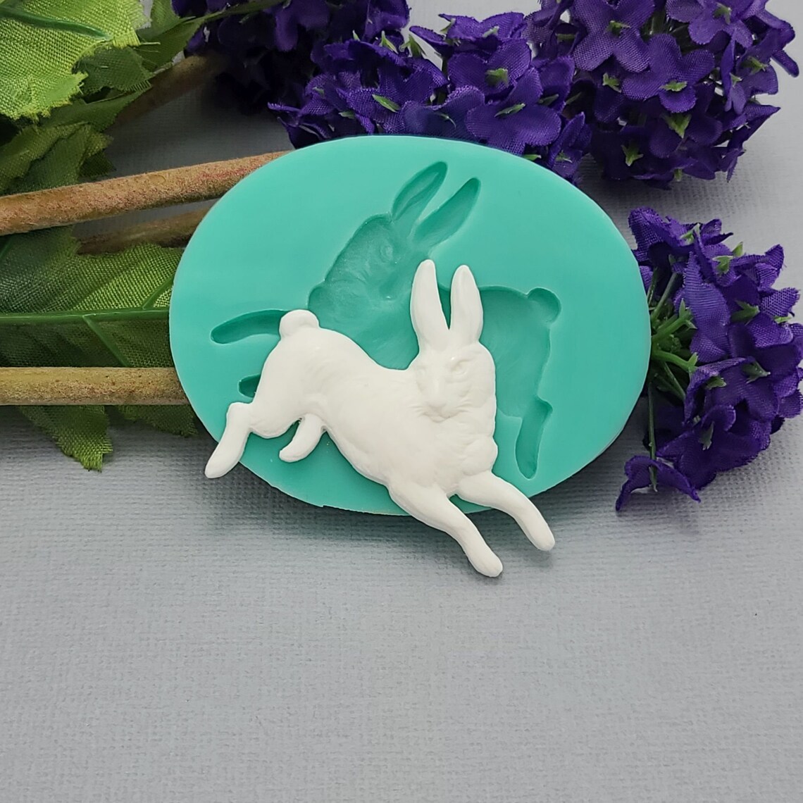 Silicone Mold Running Rabbit Flexible for Crafts, Jewelry, Resin ...