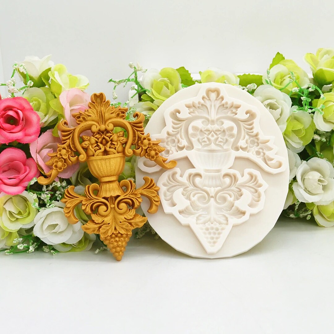 Relief Ornament Silicone Mold Flexible Silicone Mould for Crafts, Resin ...