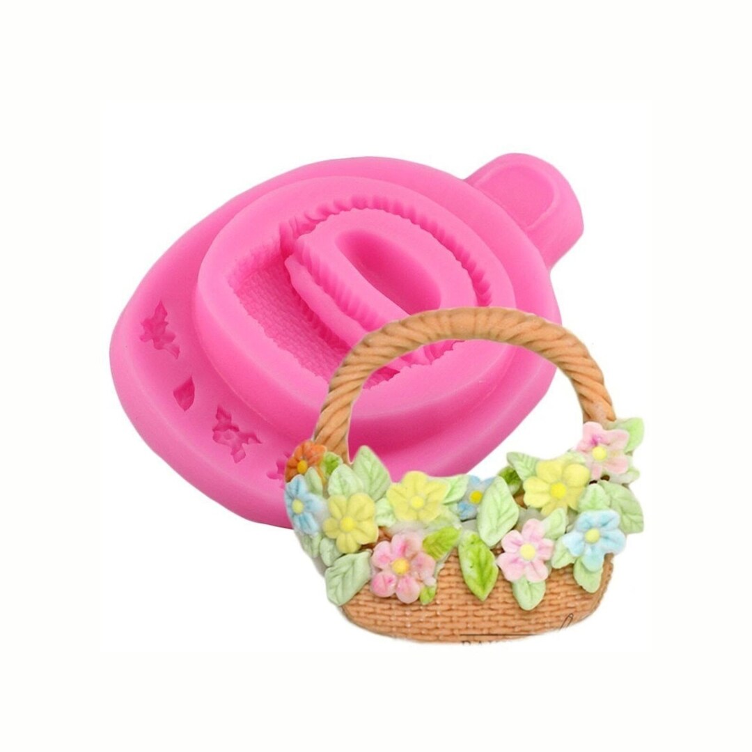 Basket With Flower and Leaf Silicone Mold Baking Molds, Chocolate ...