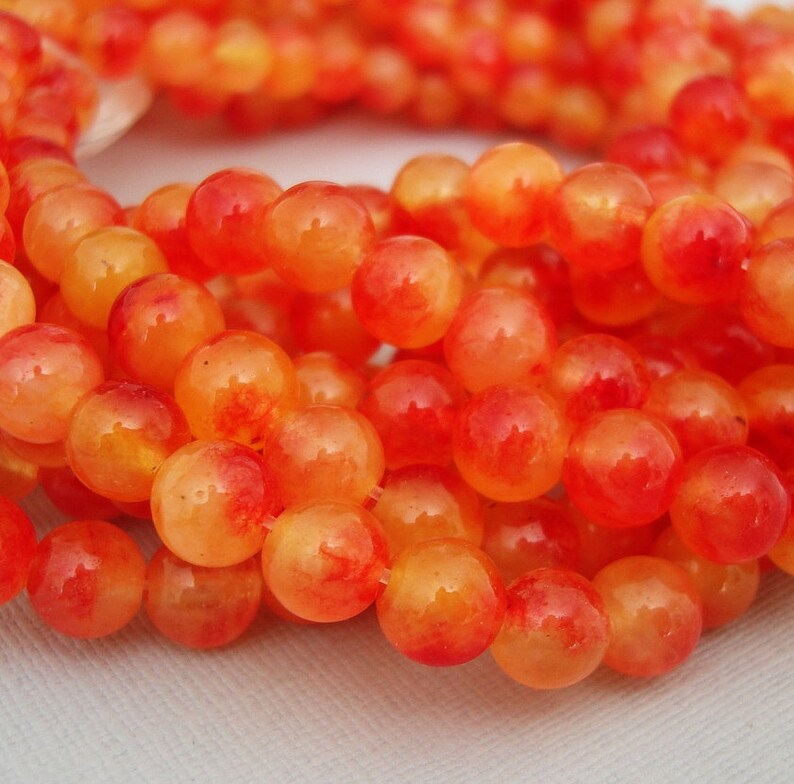 Natural Two Tones Orange Jade Beads 8mm 14 Inch Strand. - Etsy