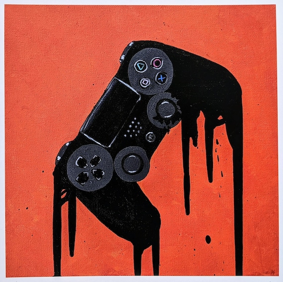 Art Print of Gamer Painting PS4 Controller