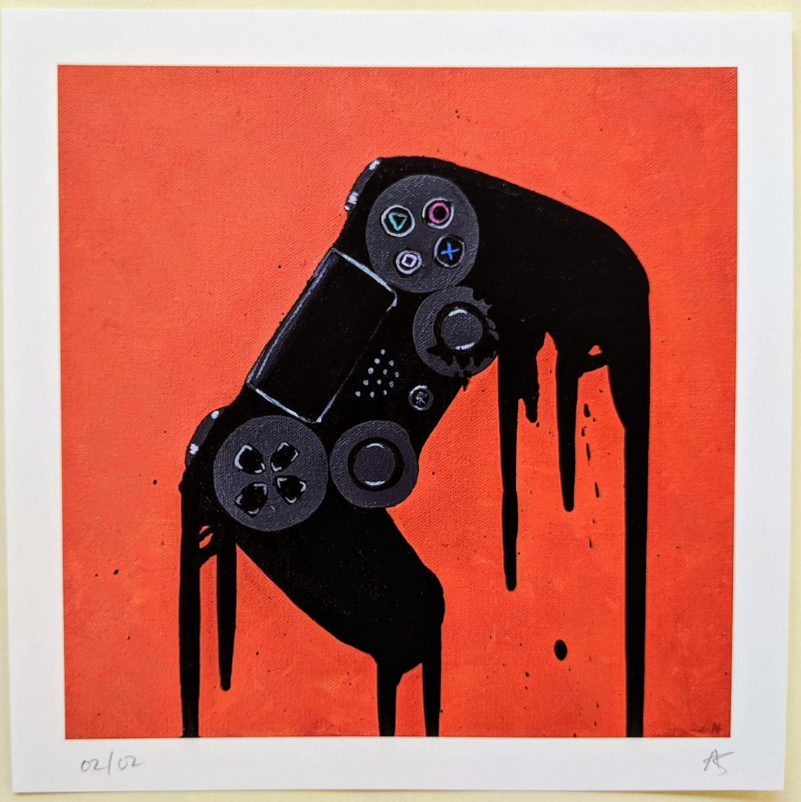 Impresión de arte de Gamer Painting PS4 Controller | Etsy