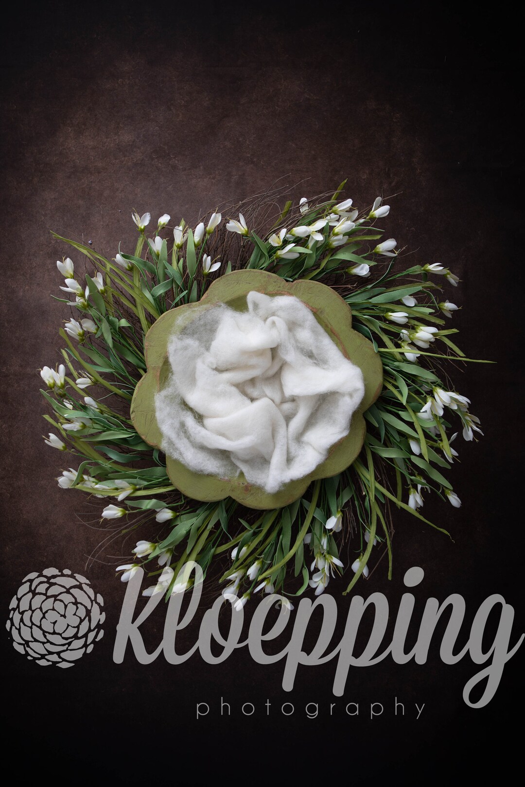 Spring Flower Bowl Newborn Digital Backdrop - Etsy