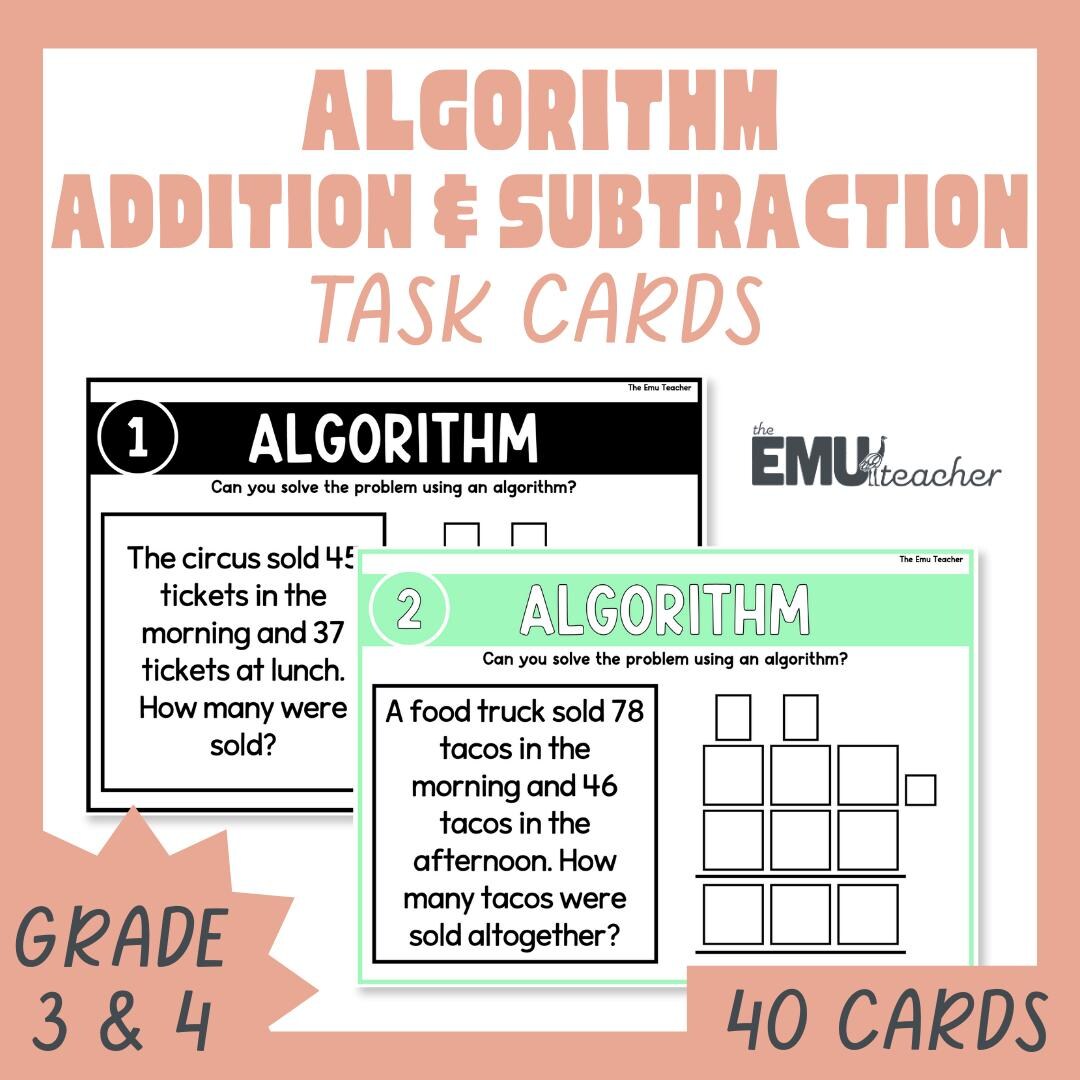 2 & 3-digit Addition and Subtraction Word Problems Written Algorithm ...
