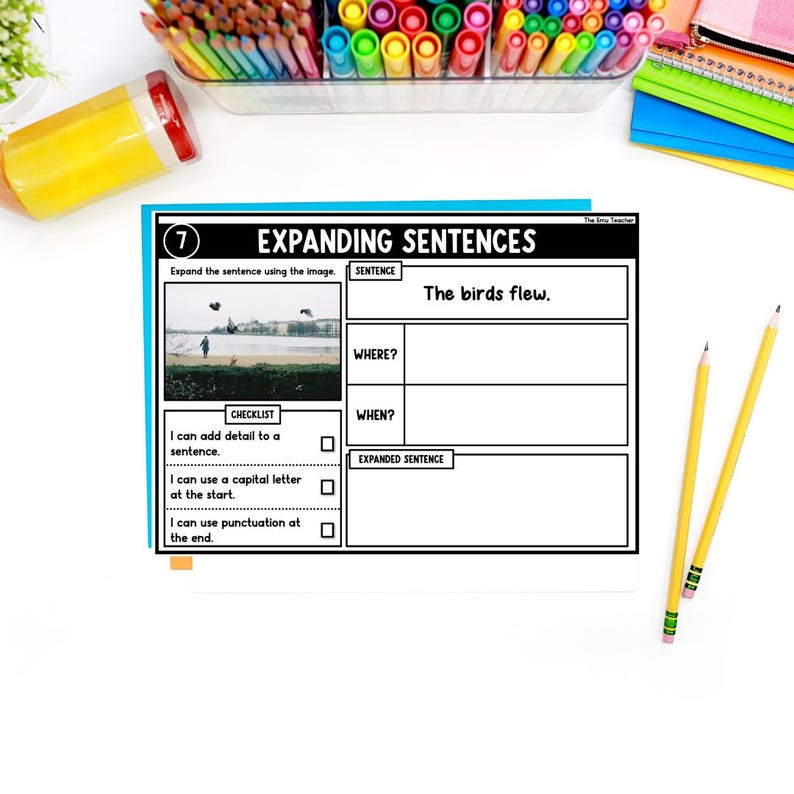 Building & Expanding Sentences Writing Picture Prompts Sentence ...