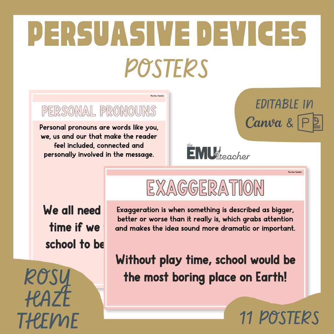 Persuasive Writing Posters: Persuasive Devices, Language Techniques ...