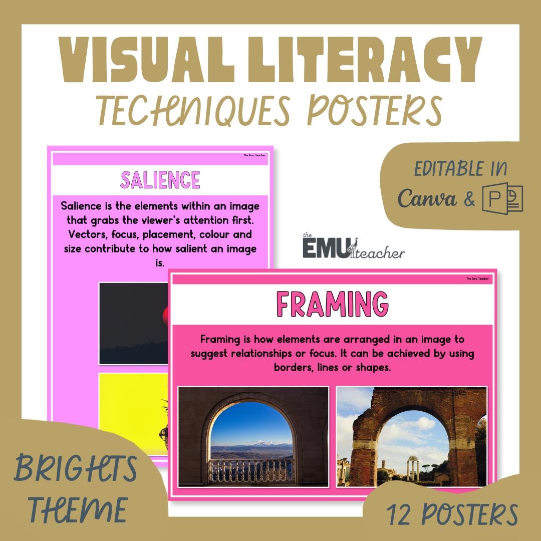 Visual Literacy Technique Posters: Classroom Decor (digital Download ...