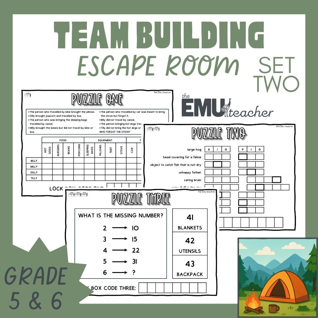 Camping Catastrophe Escape Room: Community and Team Building Logic ...