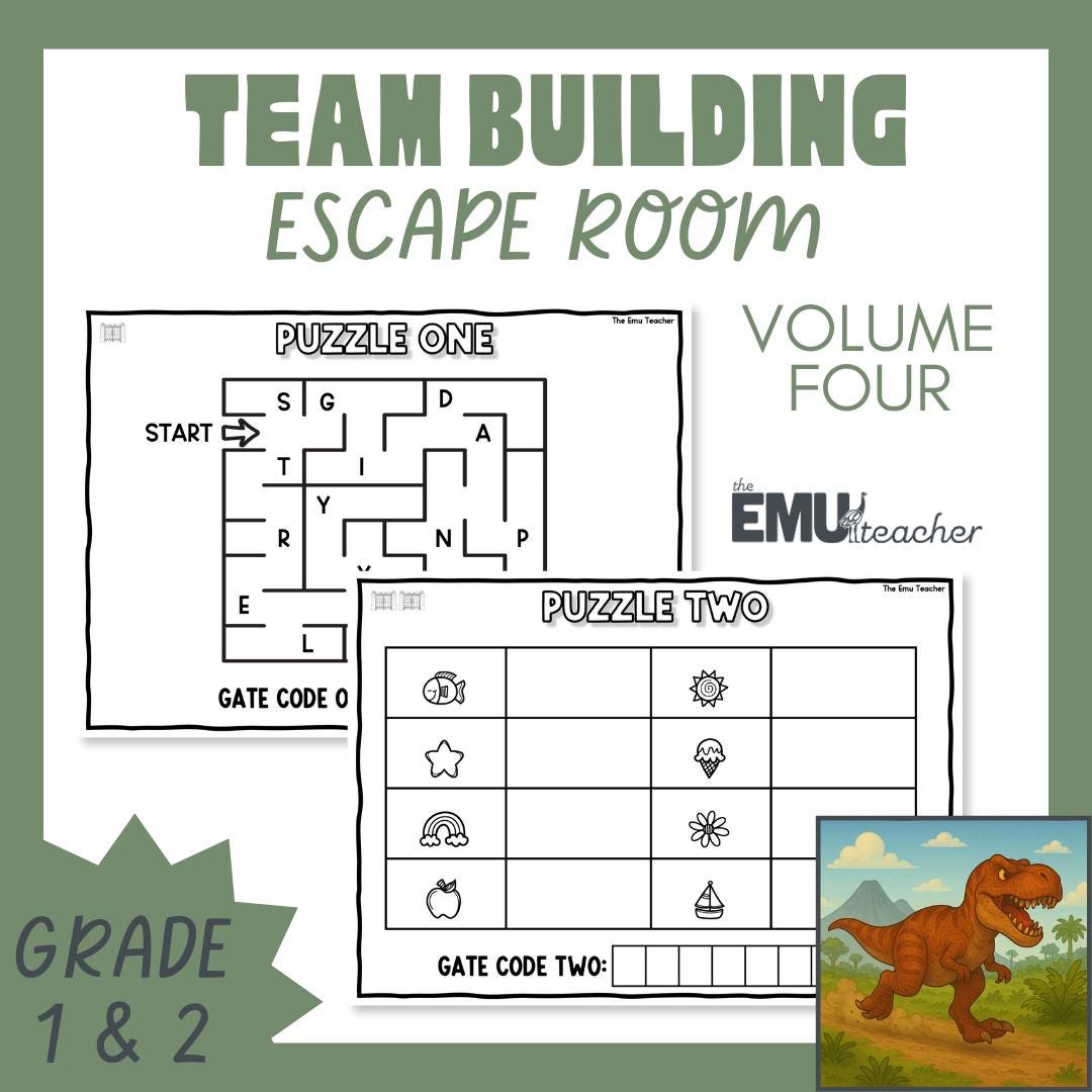 Dinosaur Danger Escape Room Community Team Building Logic Puzzles Back ...