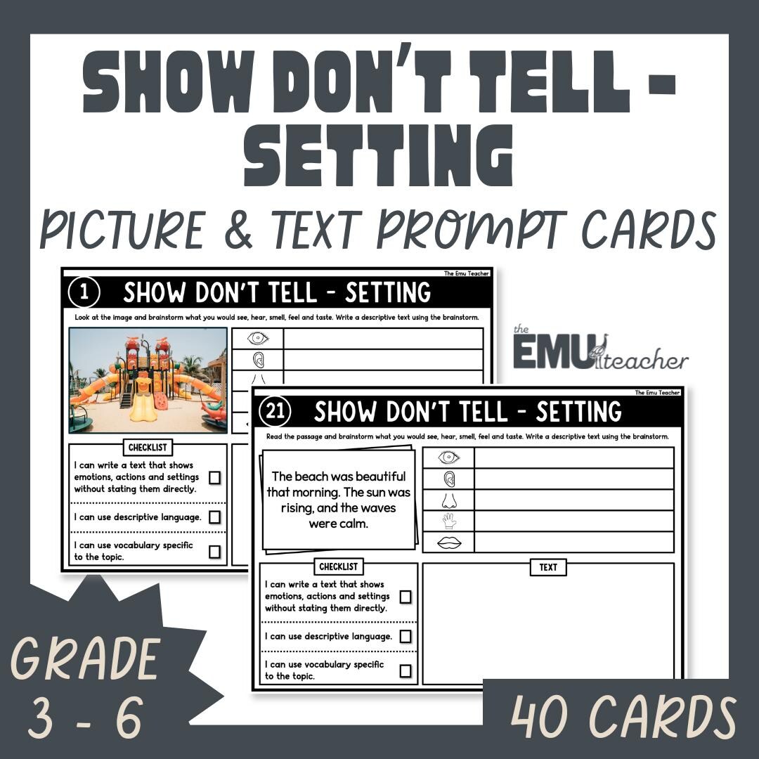 Descriptive Setting Writing Show Don’t Tell Picture & Text Prompts ...