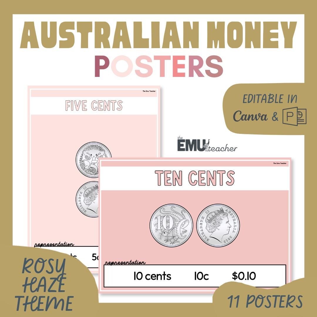 Australian Money Posters Coin Note Identification & Representation Rosy ...