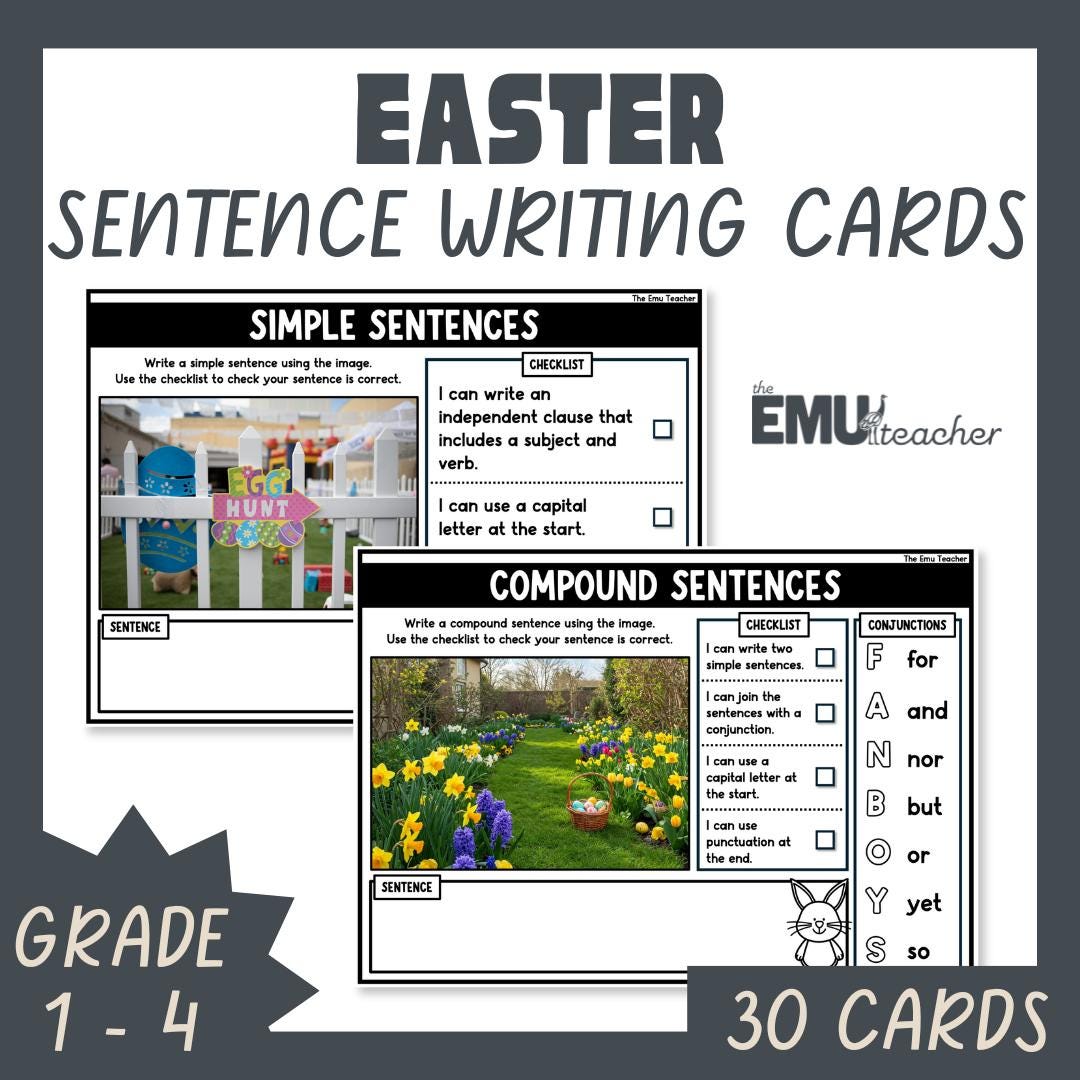 Easter Sentence Writing Prompts Improve Sentence Structure ...