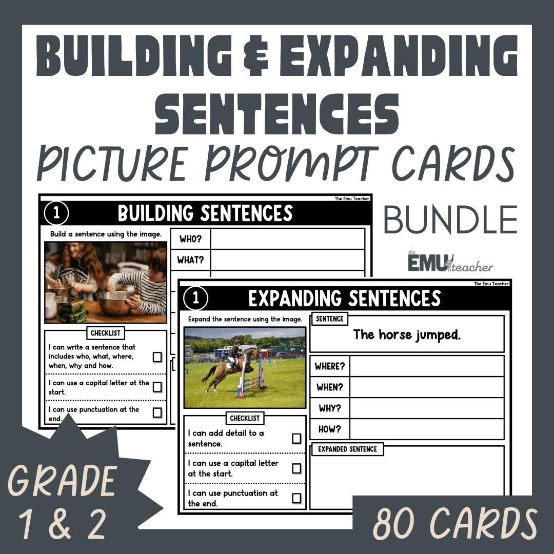 Building & Expanding Sentences Writing Picture Prompts Sentence ...