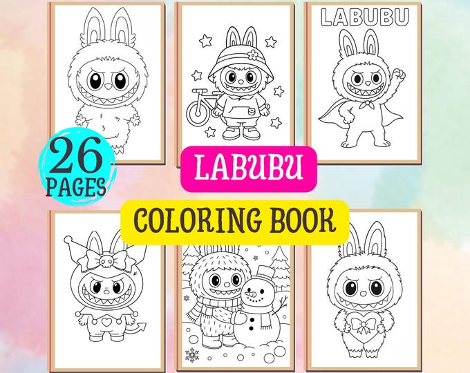 Labubu Coloring Book for Kids - 15 Cute Pages | Cute Labubu Monster ...