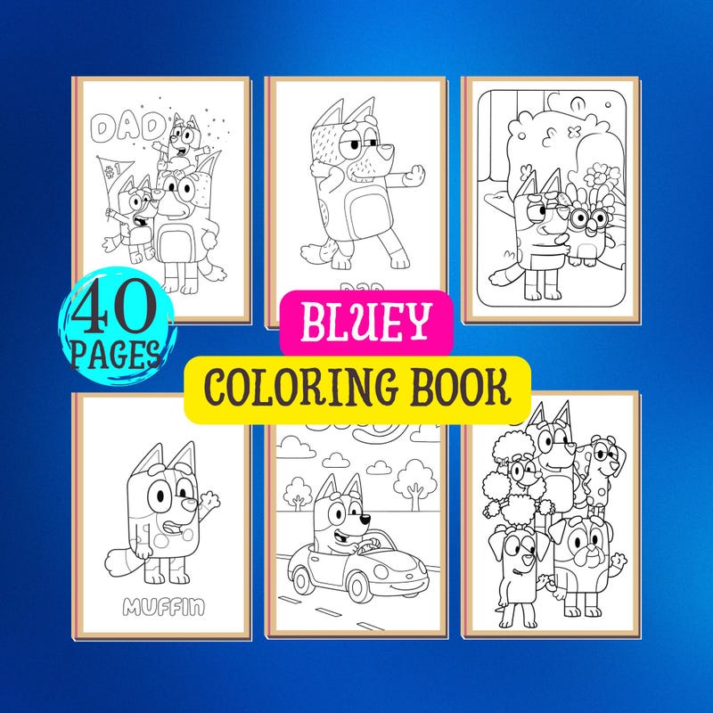 Bluey Coloring Mask - Etsy New Zealand