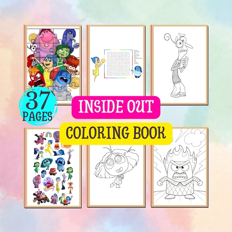 Inside Out Coloring Book | 37 Pixar Emotion Pages (digital Download) - Etsy