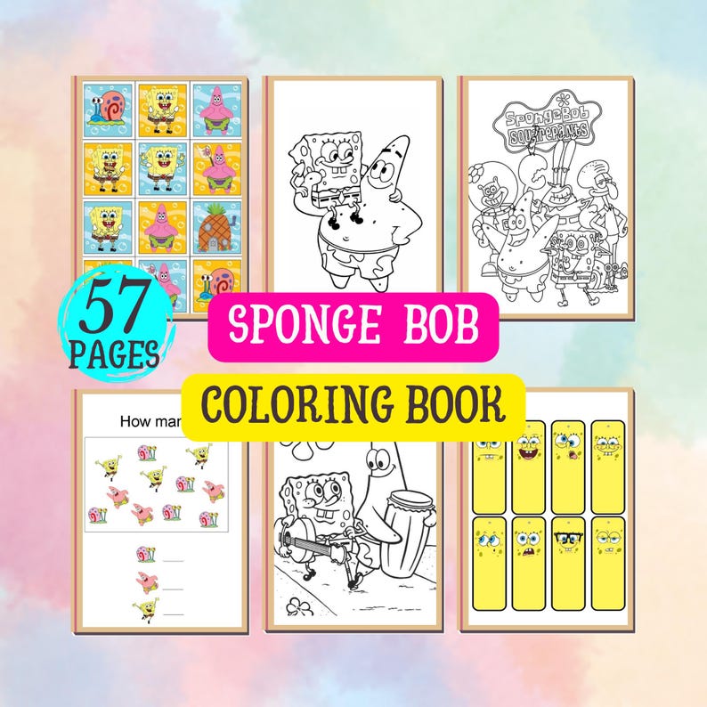 Spongebob Coloring Book for Kids | 57 Pages Fun Activity Book ...