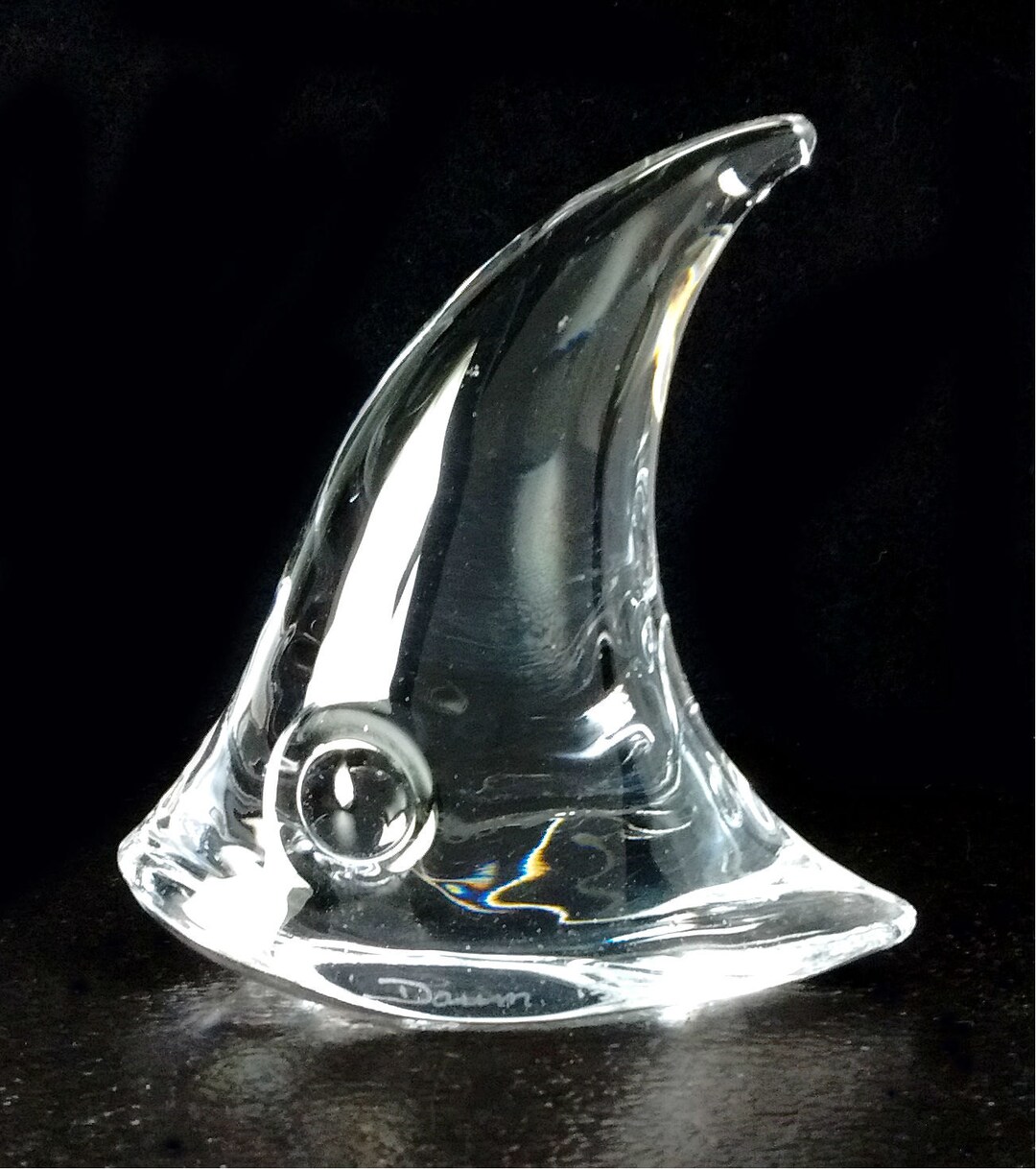 Vintage Daum France Art Glass Sculpture Crystal Angle Fish Figurine ...