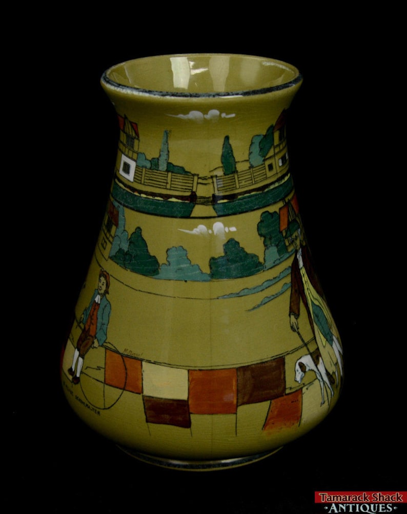 1909 Buffalo Pottery Deldare Ware Ye Village - Etsy