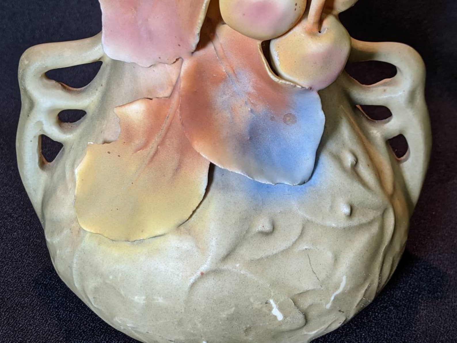 Royal Dux Vase Antique Art Nouveau Applied Flowers - Etsy