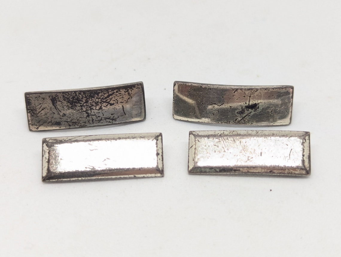 6 Sterling Silver Collar Rank Bar Pins | Military | 25 Grams | Lapel ...