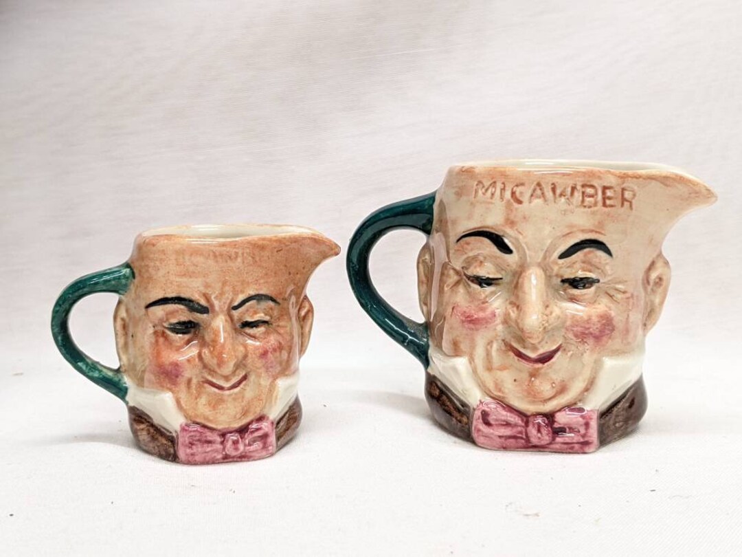 Two Miniature Artone England Double Face Mr. Micawber Creamers | Hand ...