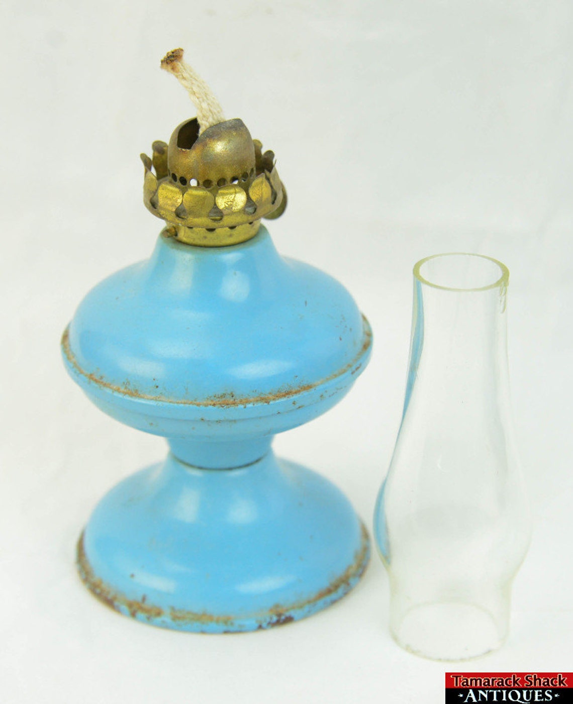 VTG Plume Atwood Co. Oil Lamp Handy Lamp Nasco Blue Mini Oil Kerosene ...