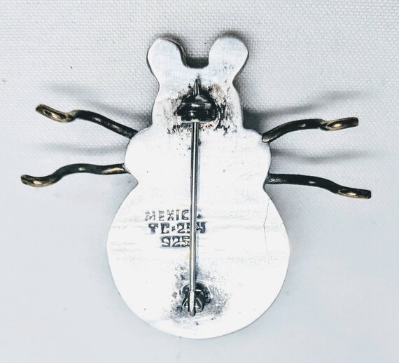 VTG Sterling Silver Ladybug Brooch Pin Taxco TC-254 G… - Gem