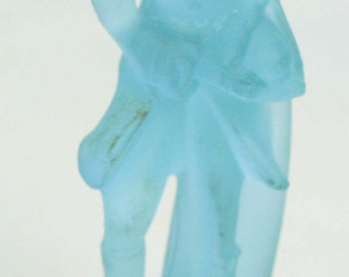 Colonial Man Bowing Figurine Paperweight Baby Blue Matte Satin Frosted ...