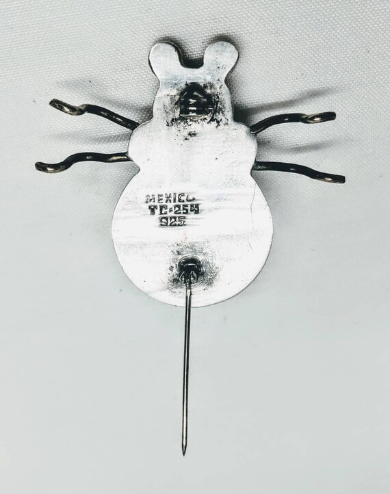 VTG Sterling Silver Ladybug Brooch Pin Taxco TC-254 G… - Gem