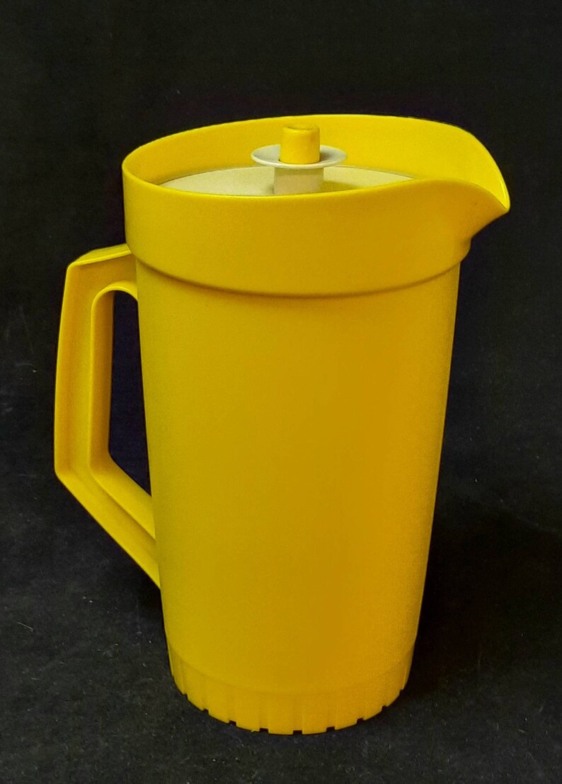 Vintage Yellow Tupperware Pitcher and Aqua Blue Nut Chopper - Etsy