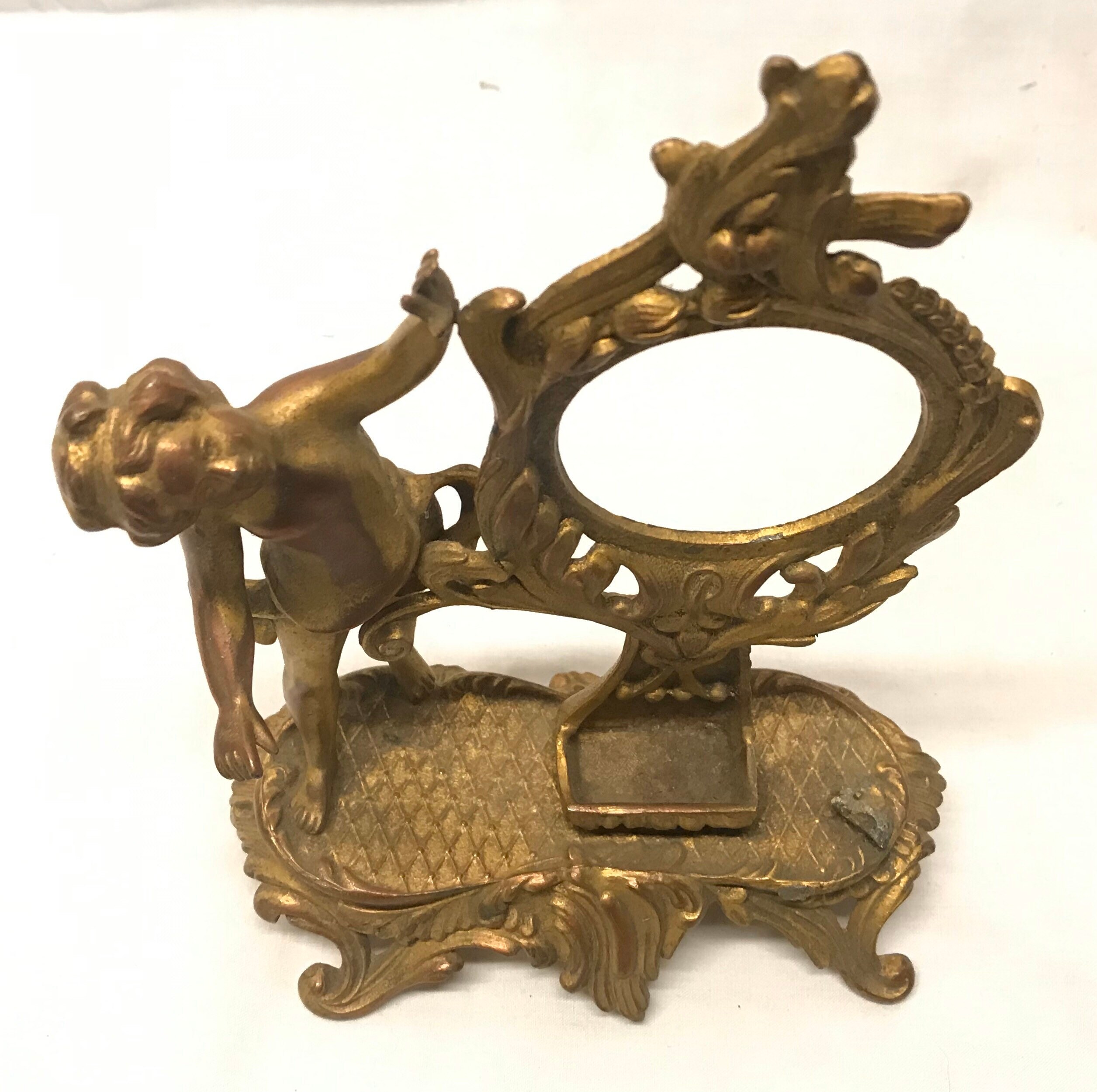 Victorian Pocket Watch Stand Cast Iron Cherub Antique | Etsy