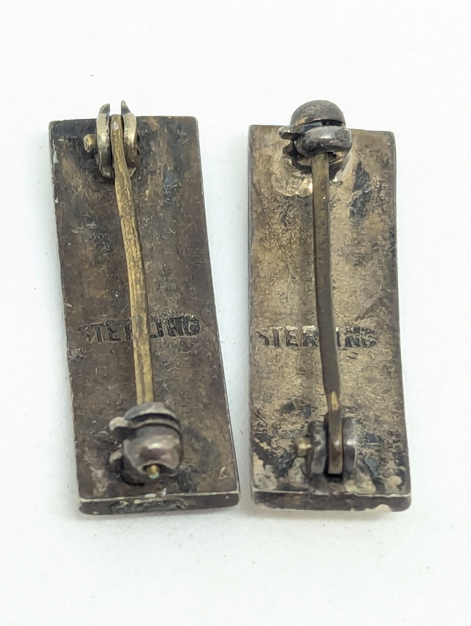 6 Sterling Silver Collar Rank Bar Pins | Military | 25 Grams | Lapel ...
