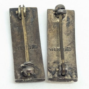 6 Sterling Silver Collar Rank Bar Pins | Military | 25 Grams | Lapel ...