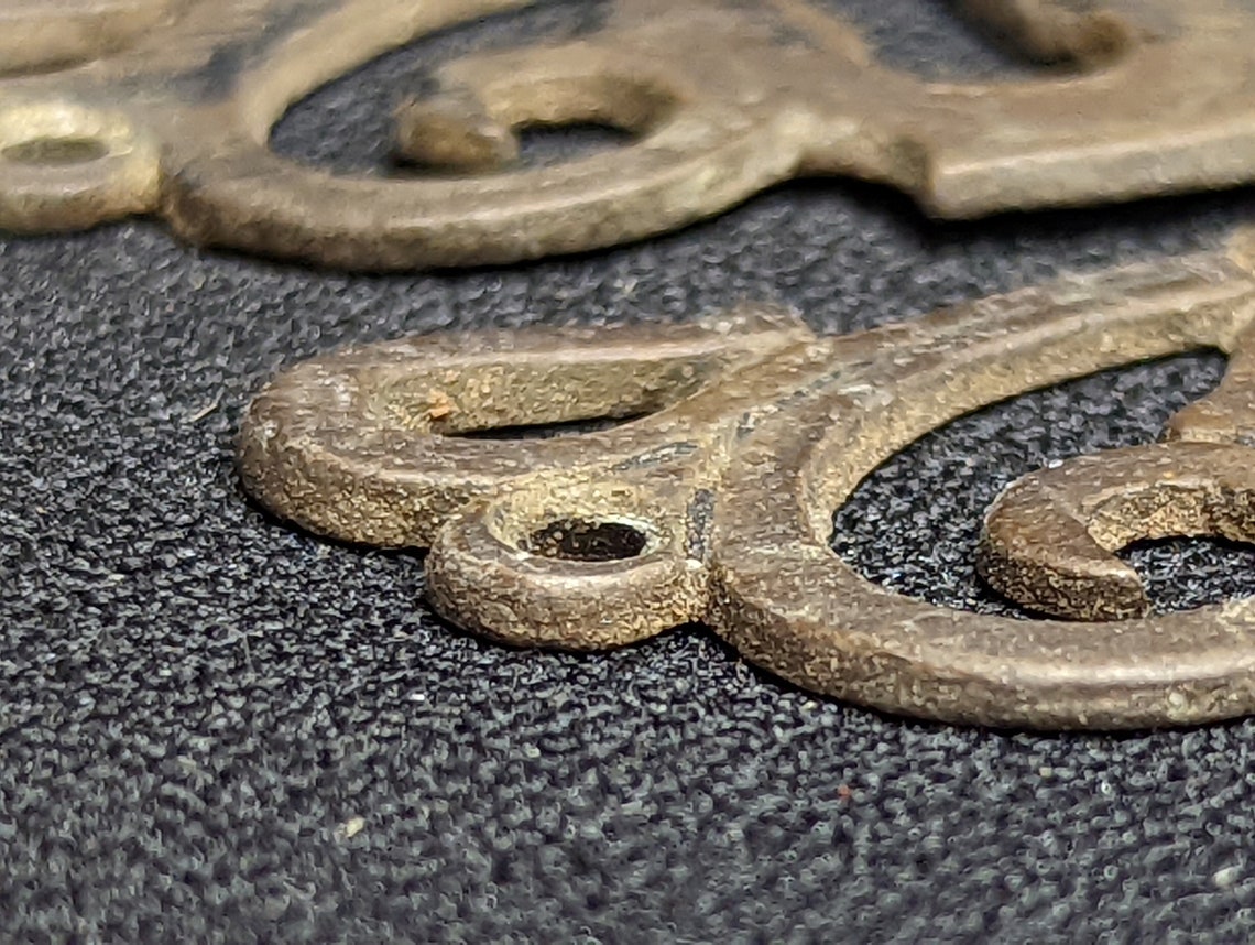 Set of 2 Antique Skeleton Key Hole Covers for Cabinet or Dresser ...