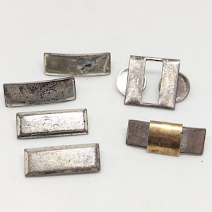 6 Sterling Silver Collar Rank Bar Pins | Military | 25 Grams | Lapel ...