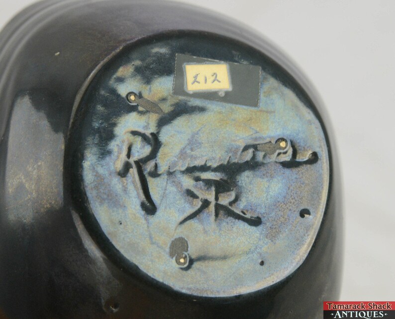 Studio Art Pottery Blue Speckled Inside Dark Blue Outside - Etsy