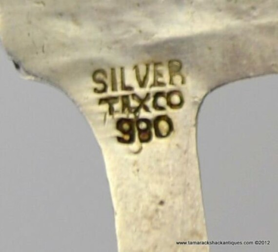 Vintage 980 Taxco Sterling Silver Two Pronged Hair Pi Gem Vintage 980 Taxco Sterling Silver Two Pronged Hair Pi Gem