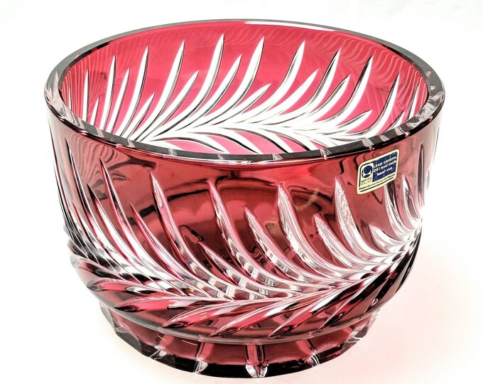 Cold War Era Ruby Hand Cut to Clear Lausitzer Glas Democratic Republic ...