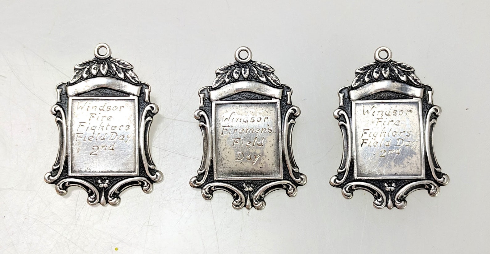 3 Victorian Sterling 2nd Place Charm Fobs Firefighter - Etsy